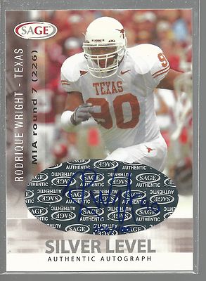 2006 SAGE Autographs Silver #A57 Rodrique Wright 306/400 | eBay
