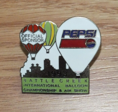 1993 Battle Creek Balloon Championship Pepsi Official Sponsor Pin | eBay