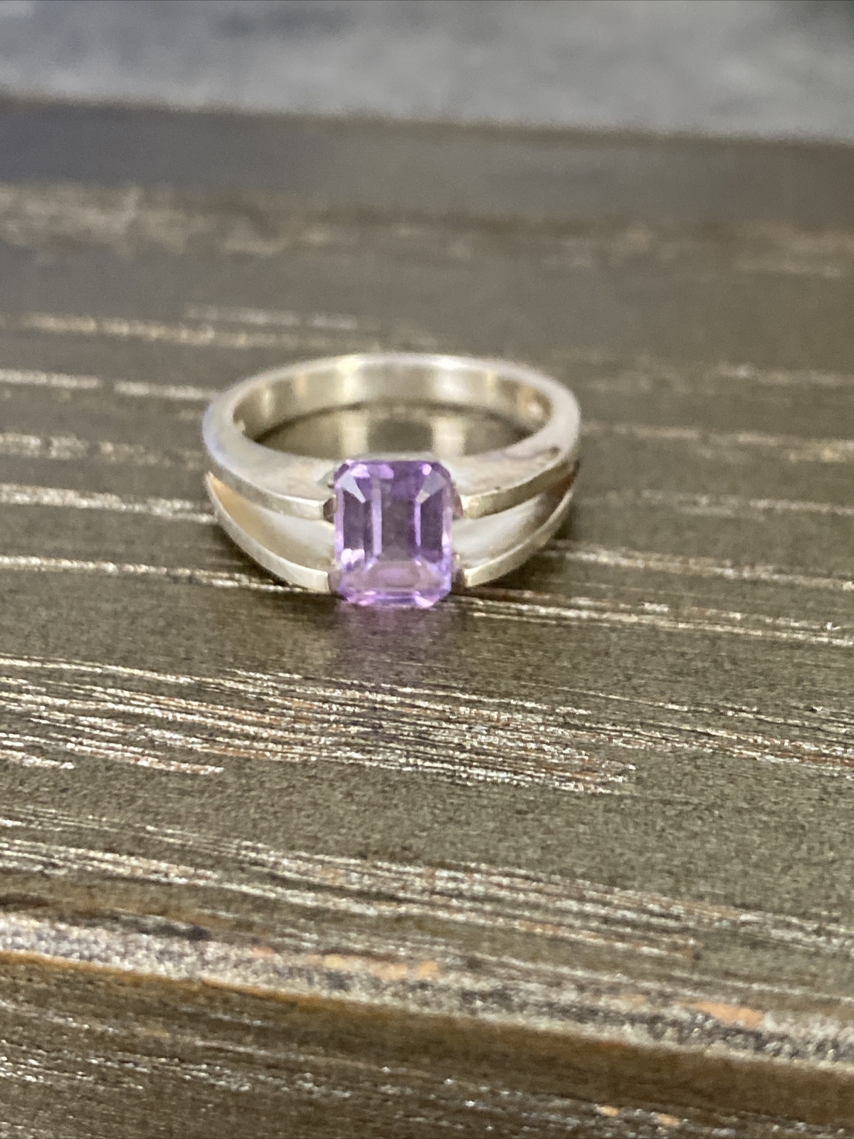 Vintage Sterling Silver .925 Square Amethyst Ring Size 8 Thailand Signed CNA | eBay