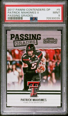2017 Contenders Draft Picks Passing Grades Patrick Mahomes II #5 PSA 9 ...