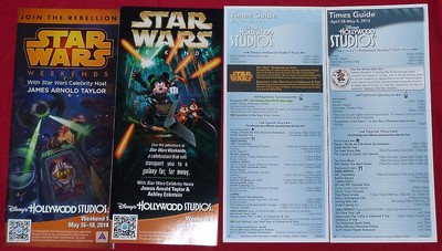 Disney Star Wars Weekends 2013 & 2014 lot of 4 different Guidemap Guide ...
