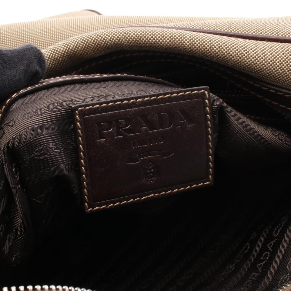 PRADA logo jacquard shoulder bag canvas leather | eBay