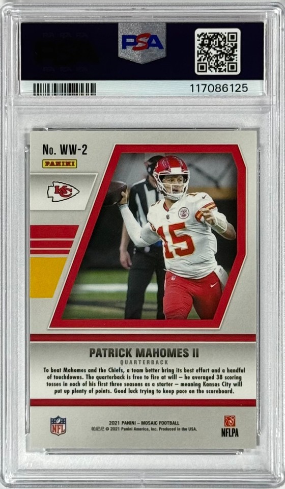 Patrick Mahomes II 2021 Mosaic Will To Win #WW2 PSA 10 GEM MT Football ...