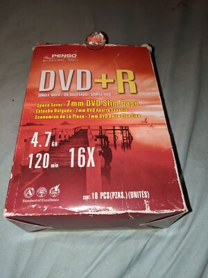 PENGO DVD+R LAYER SINGLE SIDED 4.7GB 120 MIN 7MM DVD SLIM CASE NEW ...