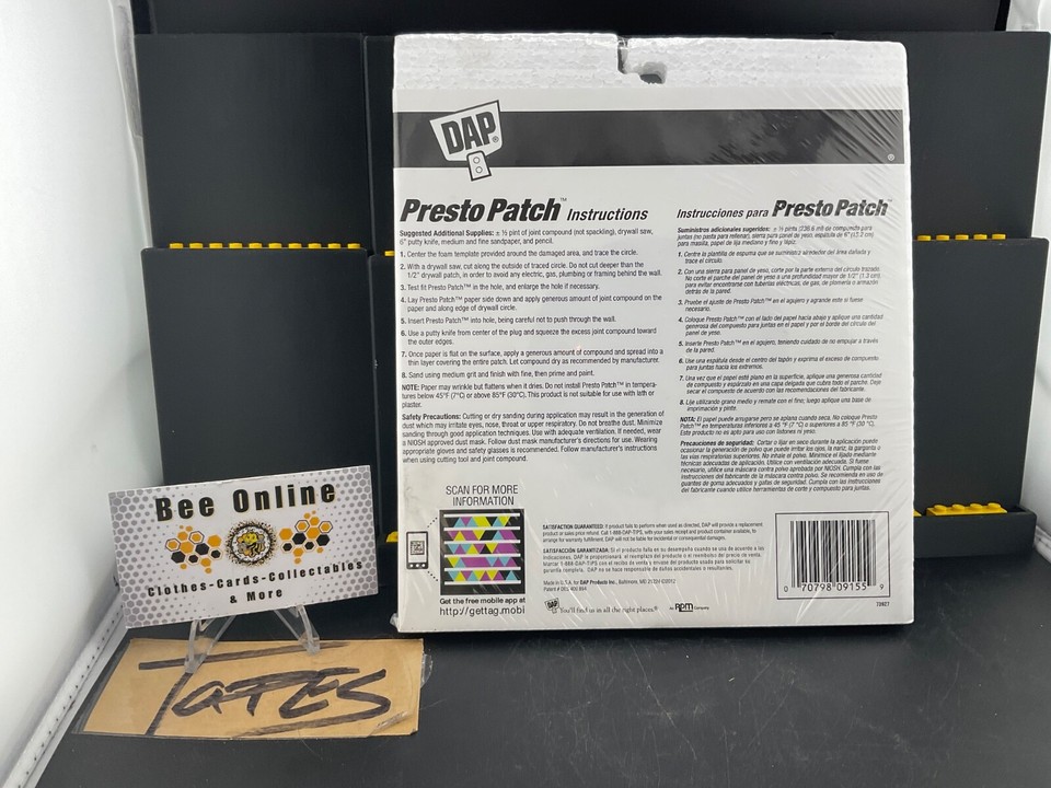 DAP Presto Patch Permanent Drywall Repair Kit new 4" new 🐝🐝 🐝 | eBay