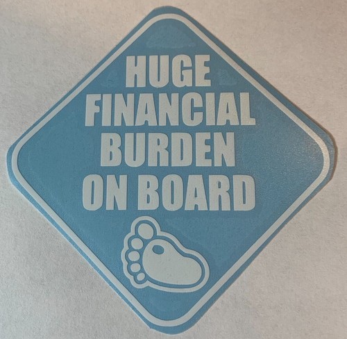 "HUGE FINANCIAL BURDEN ON BOARD" High Quality Vinyl Decal Sticker Funny ...