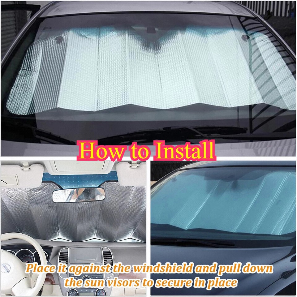 Foldable Car Windshield Front Window Sun Shade Cover Visor UV Block ...