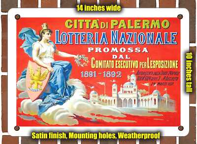 Metal Sign - 1891 National Lottery City of Palermo - 10x14 Inches | eBay