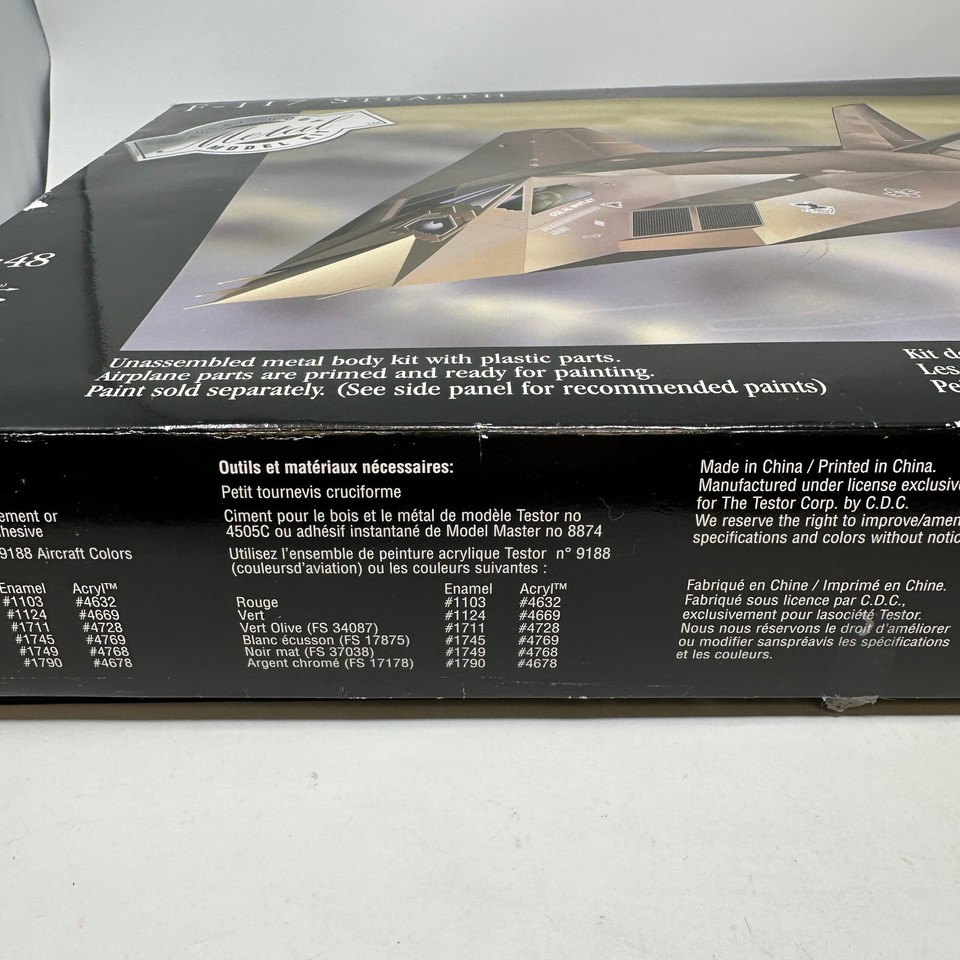 Stealth Fighter Model Kit F-117 METAL Body Testors 1/48 #5661 ***Sealed ...