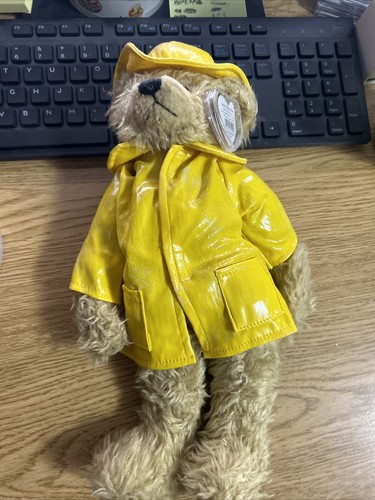 TY BEANIE BABY GORDON PLUSH BEAR 1993 PVC YELLOW RAINCOAT ATTIC ...