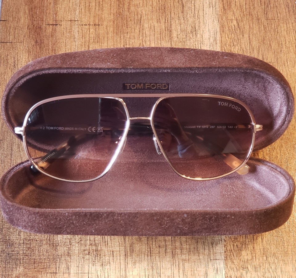 Tom Ford Maxwell FT1019 28F Rose Gold Havana/Brown Gradient 59 mm ...