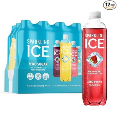 Sparkling Ice Pink Variety Pack Zero Sugar 17 fl oz (12 count) Flavored ...