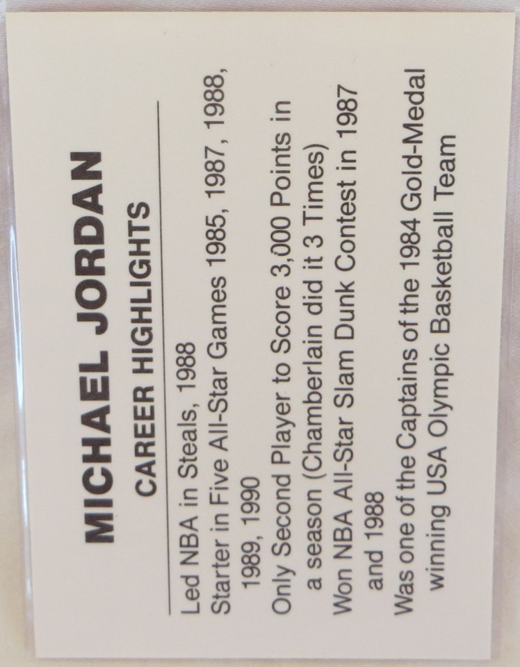 Michael Jordan - Career Highlights 1990s Oddball Card | eBay
