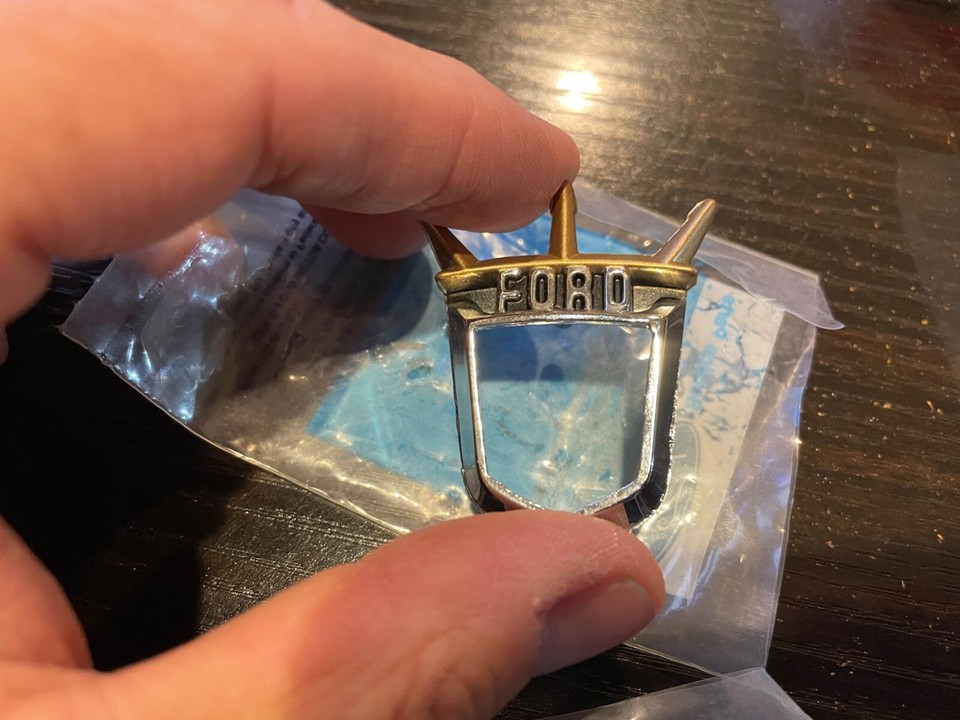 NOS OEM Ford 1955 1956 Thunderbird + Fairlane Fender Emblem Ornaments ...