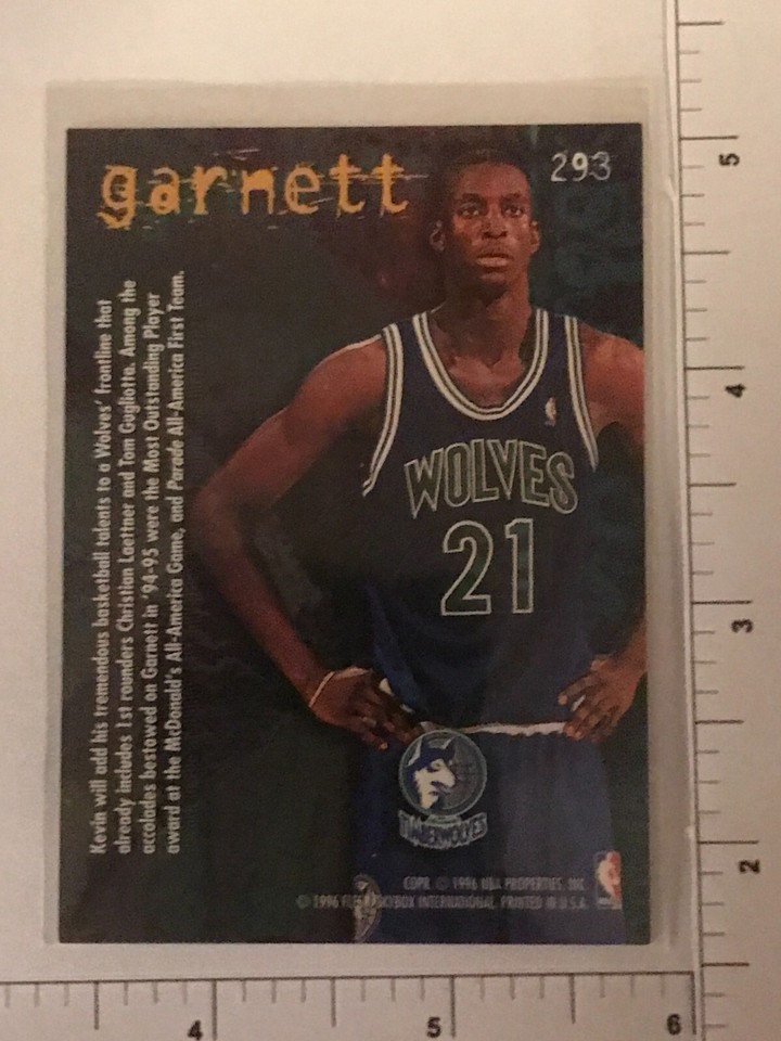 Kevin Garnett 1995-96 Fleer #293 Rookie Card Minnesota Timberwolves RC ...