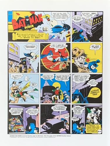 Editorial Cartoon Batman and Robin by Bob Kane Sunday First Page 1943 ...