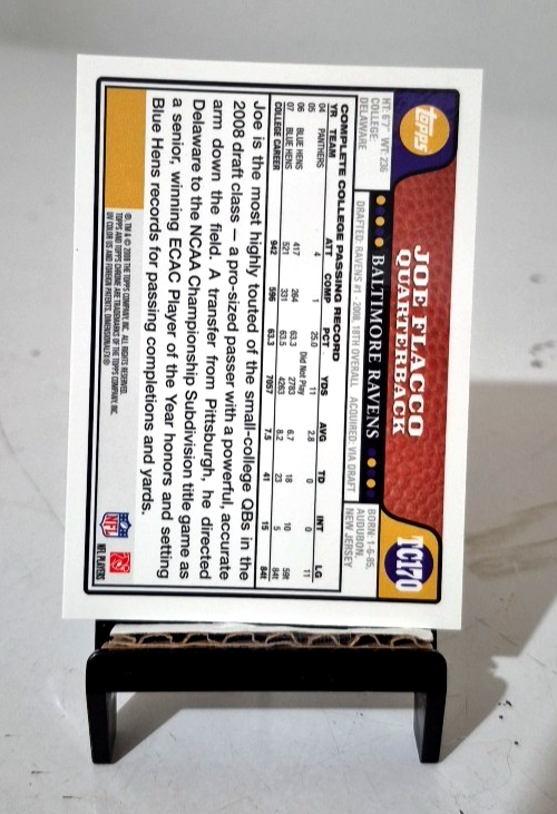 2008 Topps Chrome Joe Flacco Rookie Card RC Baltimore Ravens Bengals ...