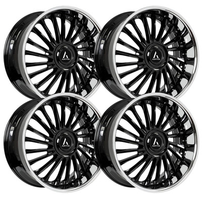 26 inch 26x10 Artis Renegade XL Black Chrome Lip wheels rims 6x5.5 ...
