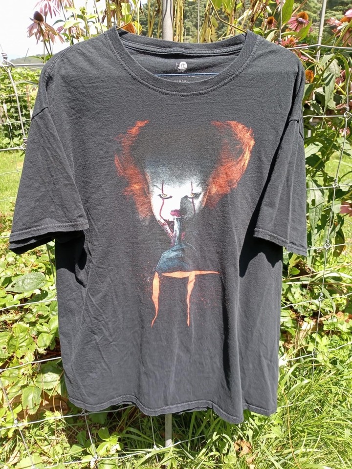 IT- Pennywise Clown Face Shhh T-Shirt Scary Stephen King Black Size ...