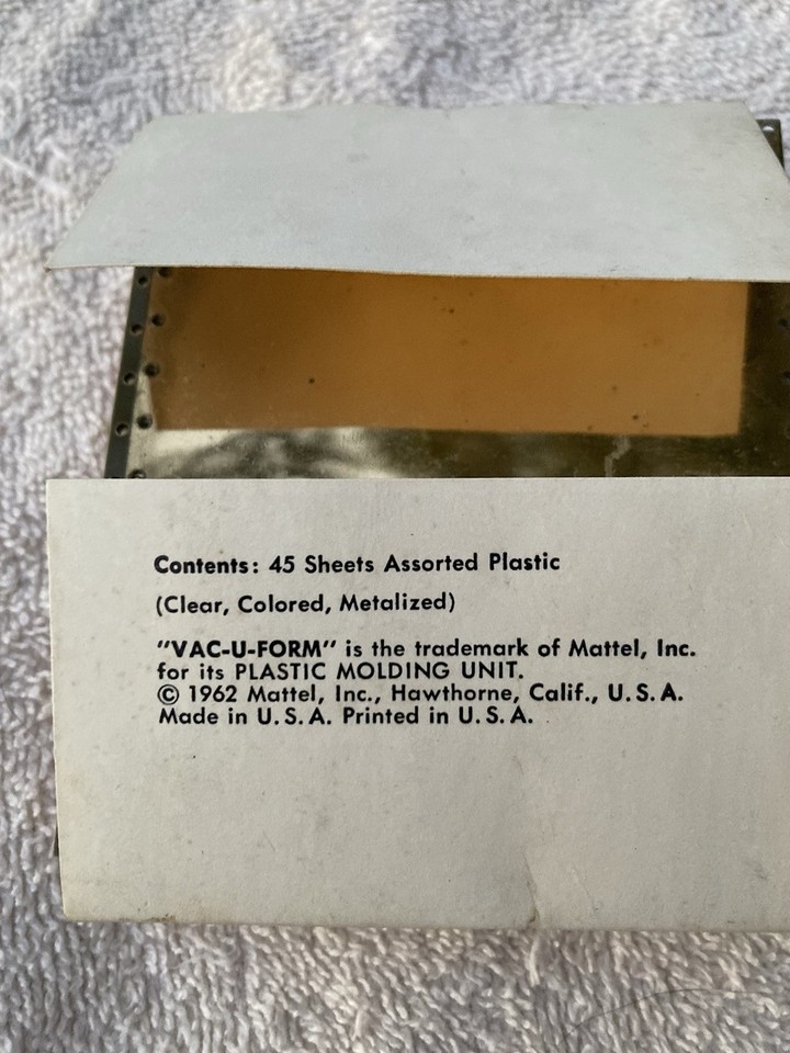 Mattel Vac-U-Form Material Pak Assorted Plastic Clear Colored Metalized ...