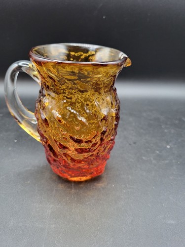 Vintage Amber Gold Miniature Art Glass Blown Pitcher Creamer 4 1/2" | eBay