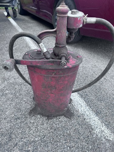 Vintage Bennett Red Hand Crank Grease Oil Line Pump Service Station ...