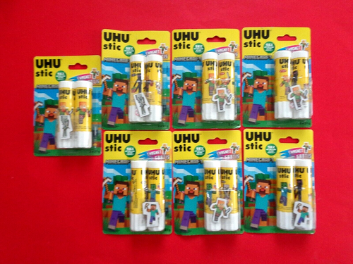 7 Packungen UHU stic 2 x 21 g minecraft 1 MAGNET Gratis