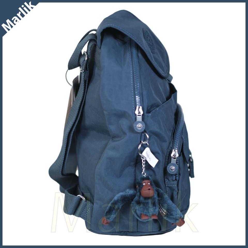 Genuine Kipling Queenie Backpack With Keychain KI0522, Night Teal Tonal ...