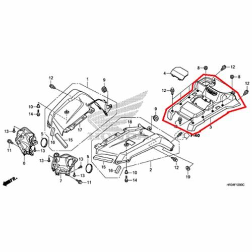 NEW OEM HONDA TRX420 RANCHER 420 FRONT MIDDLE CENTER FENDER PANEL BLACK ...