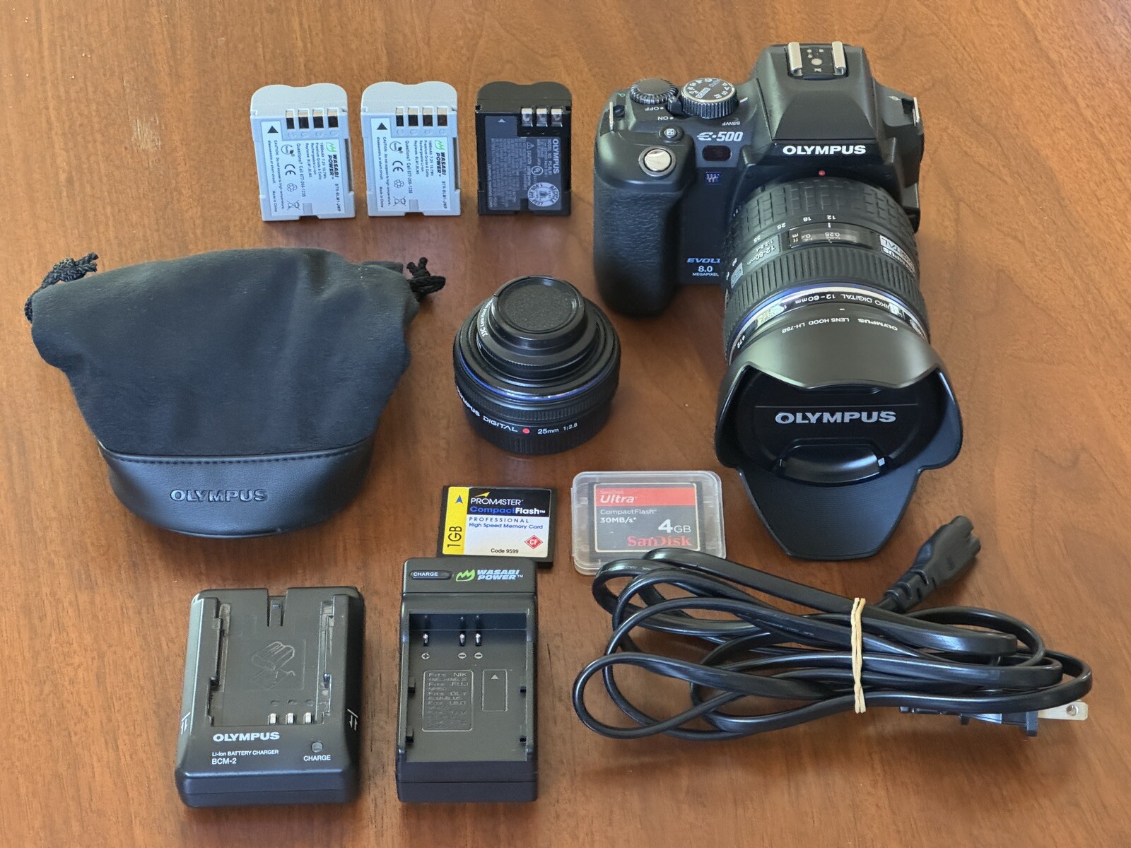 Olympus EVOLT E-500 8MP Kodak CCD Sensor DSLR 25mm Pancake 12-60mm Zoom ...