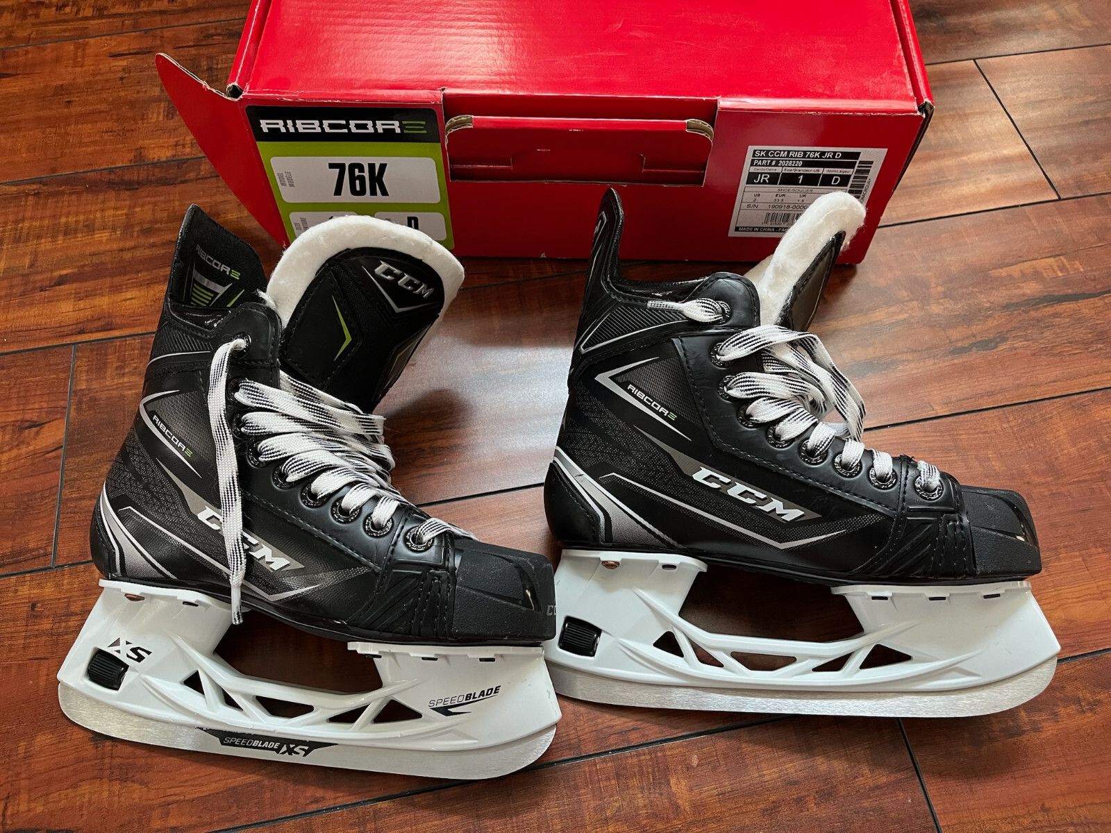 CCM Ribcore 76K Ice Hockey Skates Youth Skate Size JR 1 D Youth | eBay