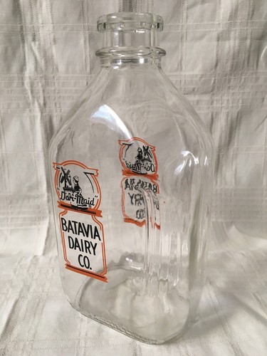 Dari-Maid Half Gallon Milk Bottle Batavia Dairy Co Illinois Dutch Girl ...