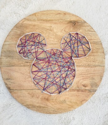 Disney Mickey Mouse Nail And String Wall Art 14x14 | eBay