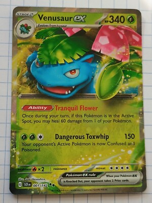 Venusaur ex 001/142 Sv07: Stellar Crown Holo Pokemon TCG Double Rare NM ...