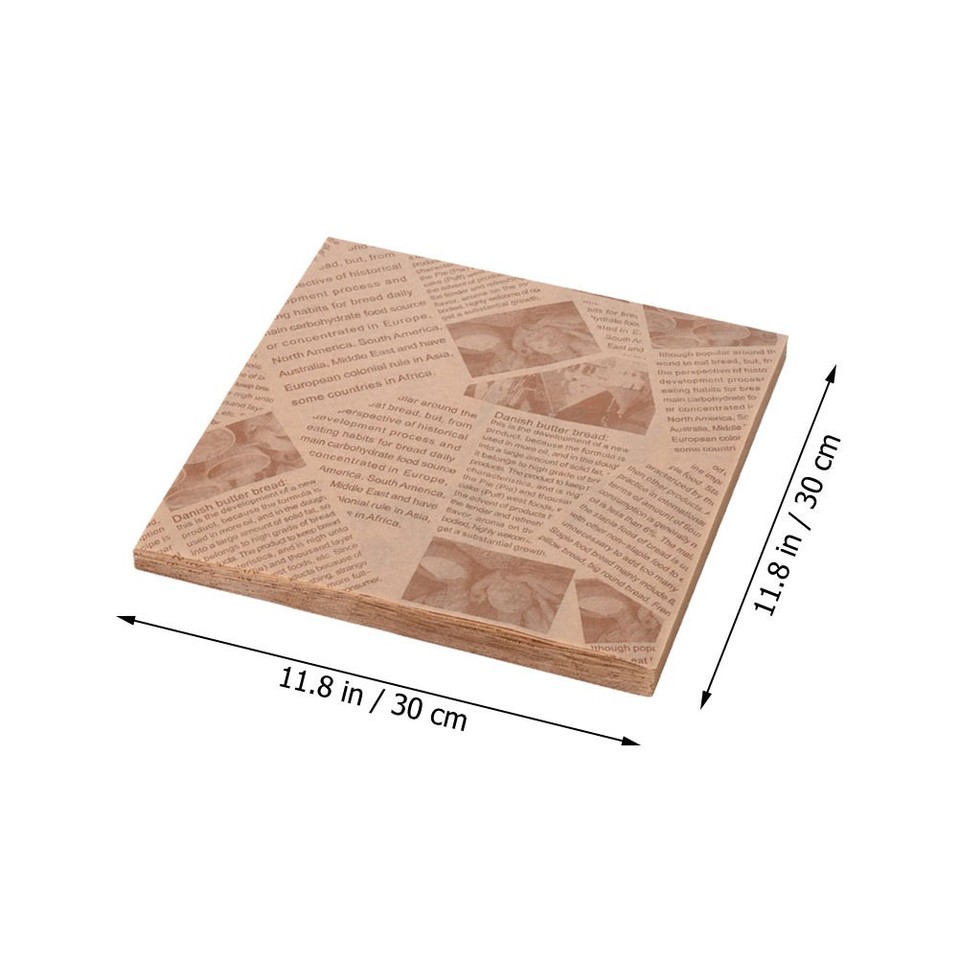 100 Pcs Wood Pulp Paper Sheets Food Wrap Baking Paper for Baked Goods ...