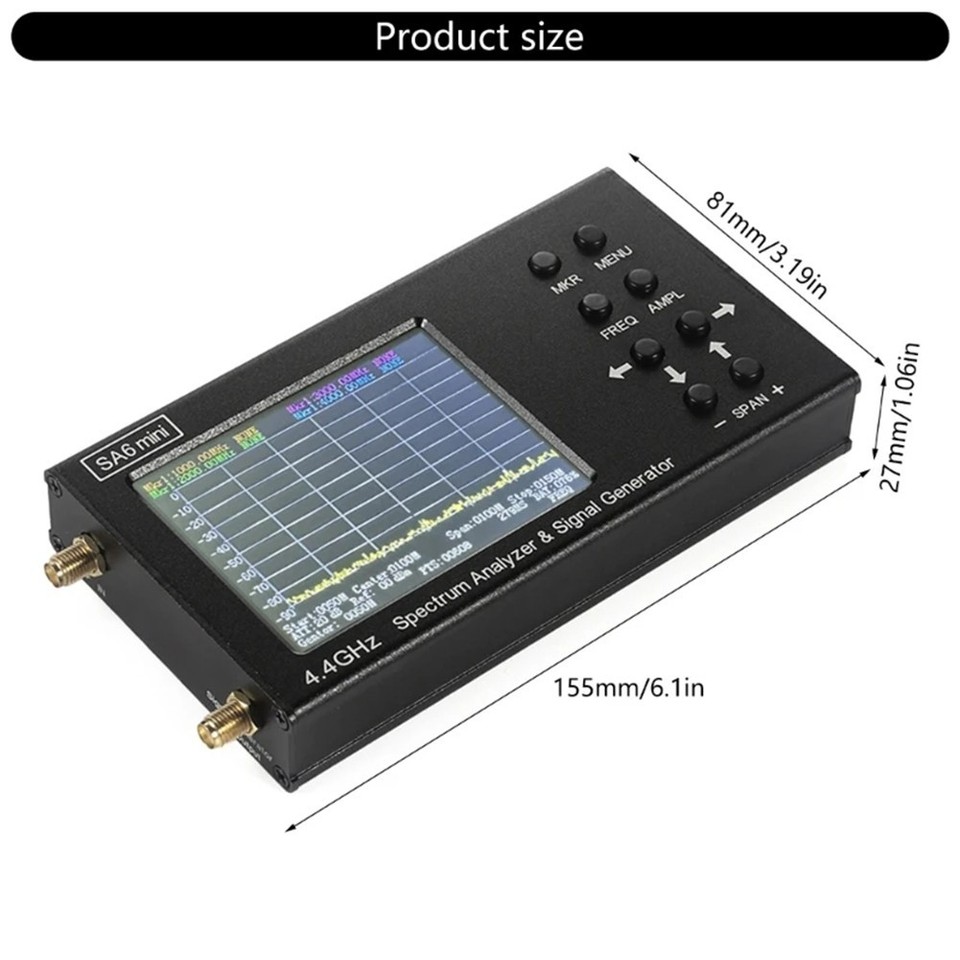3 2in LCD SA6 Mini Spectrum Analyzer Wide Frequency Range Signal Tester ...