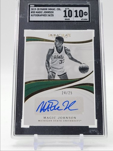 MAGIC JOHNSON 2019-20 IMMACULATE COLLECTION AUTOGRAPH AUTO /25 SGC 10 ...