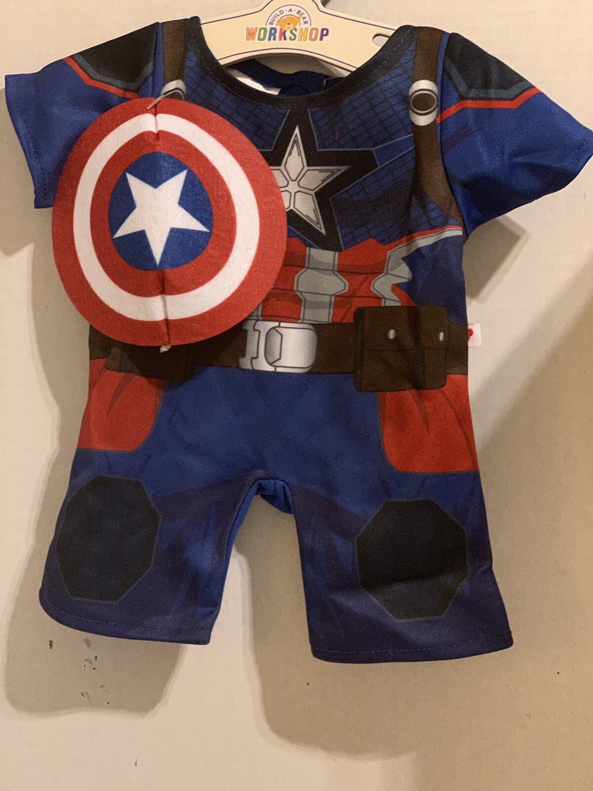 NWT BUILD A BEAR Avenger Endgame UNSTUFFED CAPTAIN AMERICA BEAR OUTFIT ...