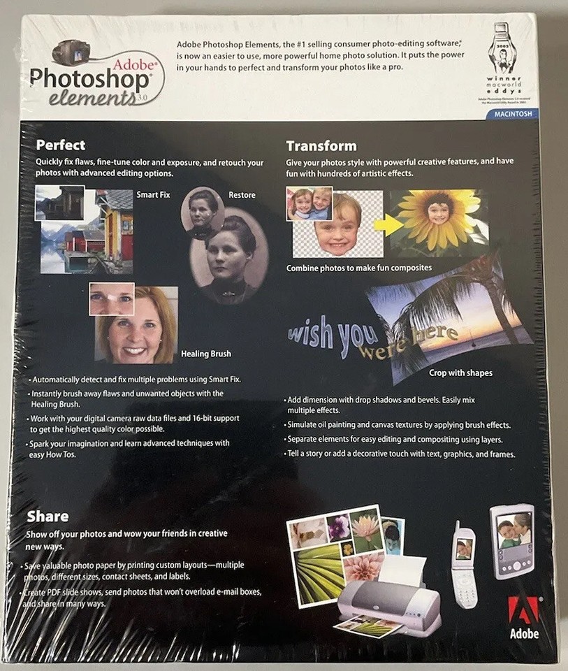 Adobe Photoshop Elements 3.0 Mac Works With iPhoto | eBay