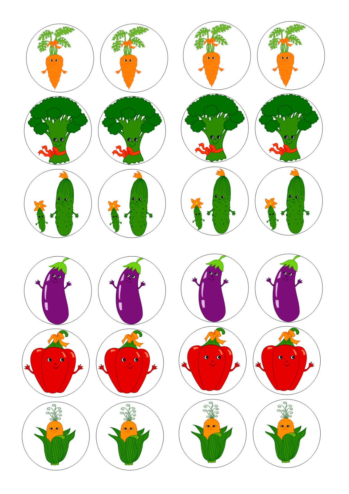 24 VEGETABLES BIRTHDAY CUPCAKE TOPPER WAFER RICE EDIBLE FAIRY CAKE BUN ...