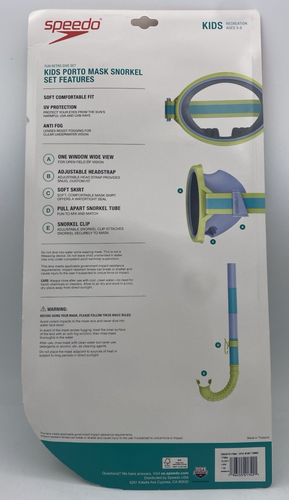 Speedo Kid's Fun Retro Porto Snorkel Dive Mask Set Kids Age 3-6 | eBay