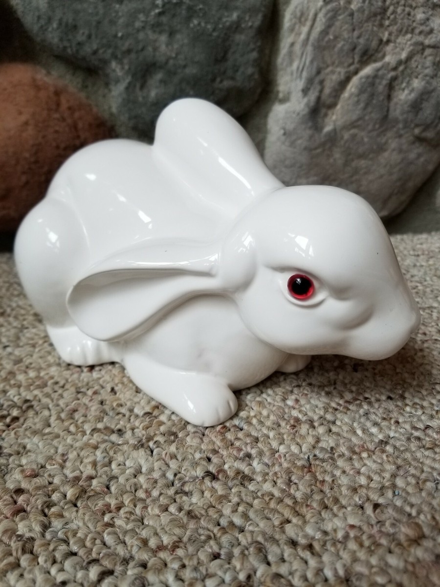 Porcelain Rabbit Figurines Bunny Sitting Sculpture | Ceramic | Intrada