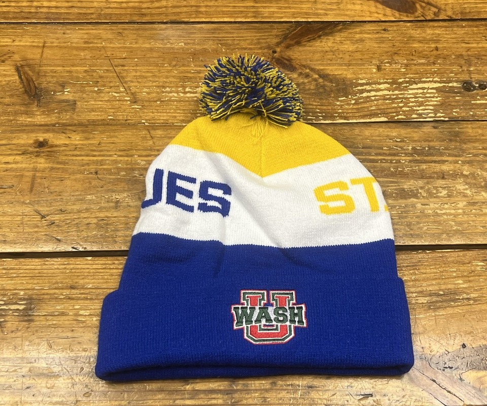 St. Louis Blues Pom-Knit Beanie Hat Washington University Wash U. | eBay