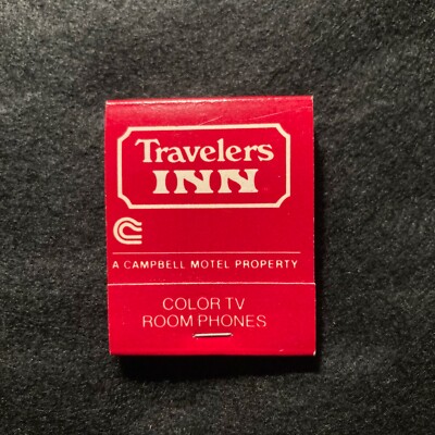Travelers Inn Matchbook Vintage Matches Campbell Motel Property Red ...