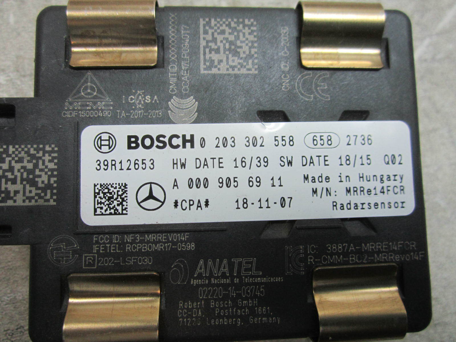 em109184 Mercedes GLC43 C300 2019 2020 2021 Front Bumper Radar Distance ...