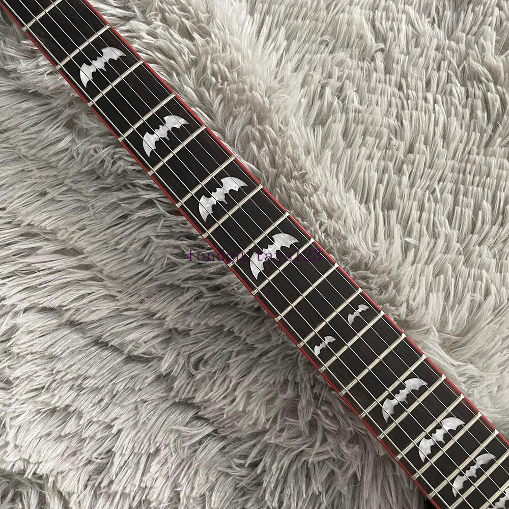 Solid Body Special Electric Guitar FR Bridge Bat Inlay Red and Black ...