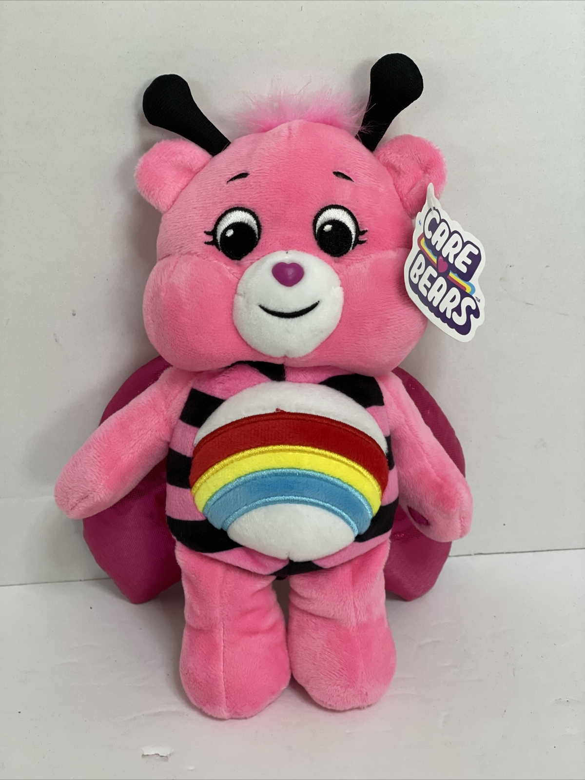 Care Bears Plush Cute Pink Cheer Bear Lady Bug Wings Rainbow Tummy 10 ...
