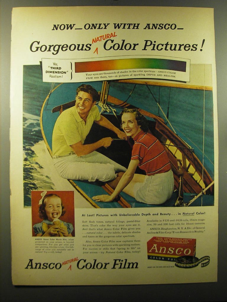 1950 Ansco Color Film Ad - Now - only with Ansco - Gorgeous Natural ...