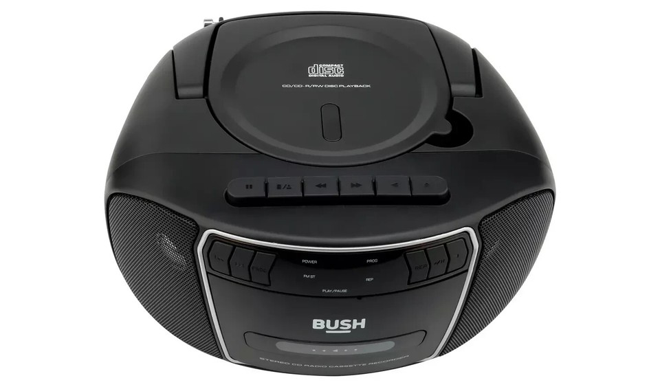 Bush CD Radio Cassette Boombox Portable Radio - Black/Silver KBB500 R ...