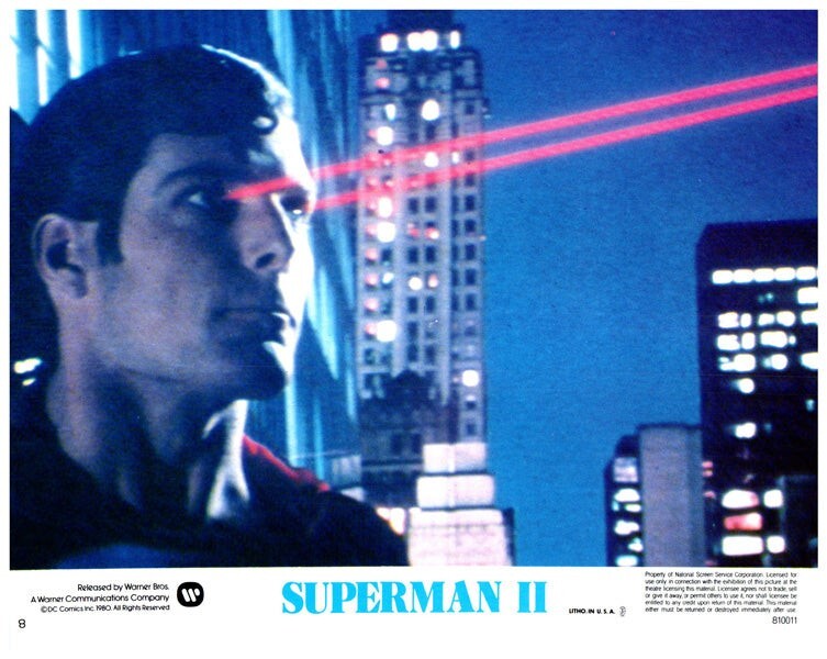 Superman 2 Original Lobby Card Christopher Reeve Iconic Superhero Laser ...